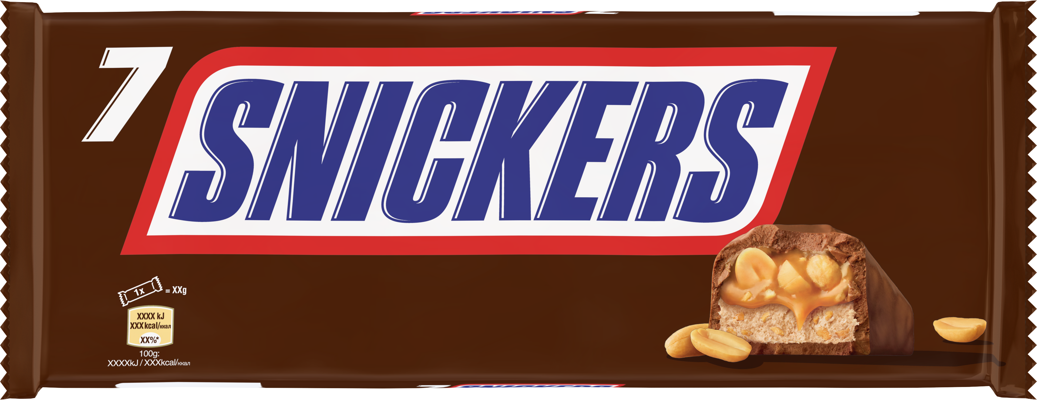 SNICKERS barre chocolat, caramel et cacahuètes - Multipack 7x50g ...