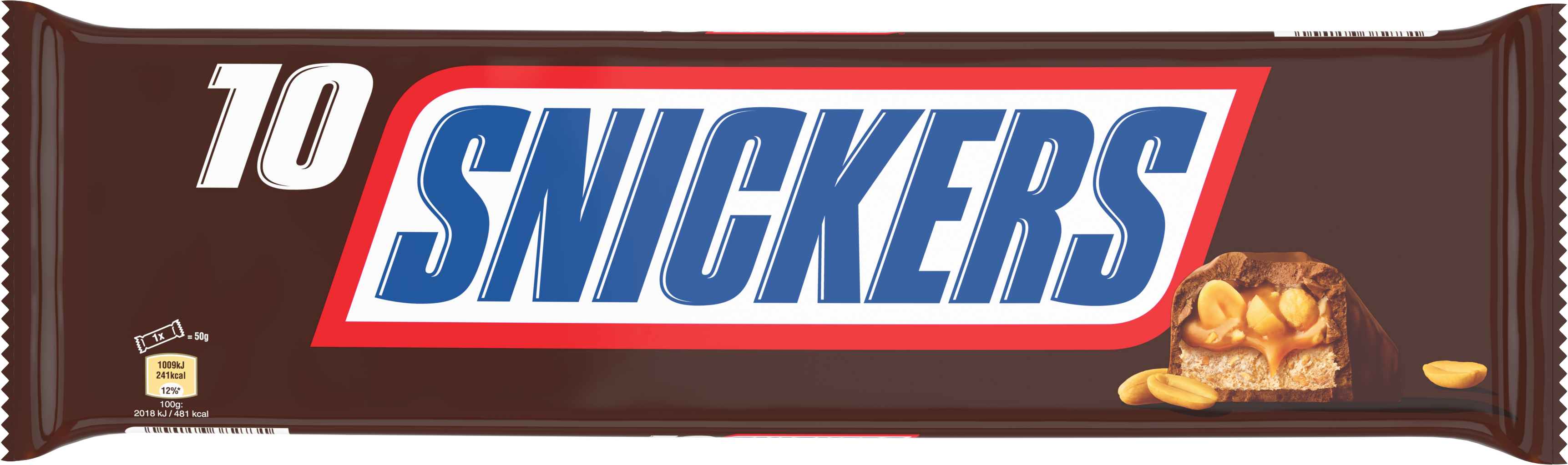 SNICKERS barre chocolat, caramel et cacahuètes - Multipack 10x50g ...